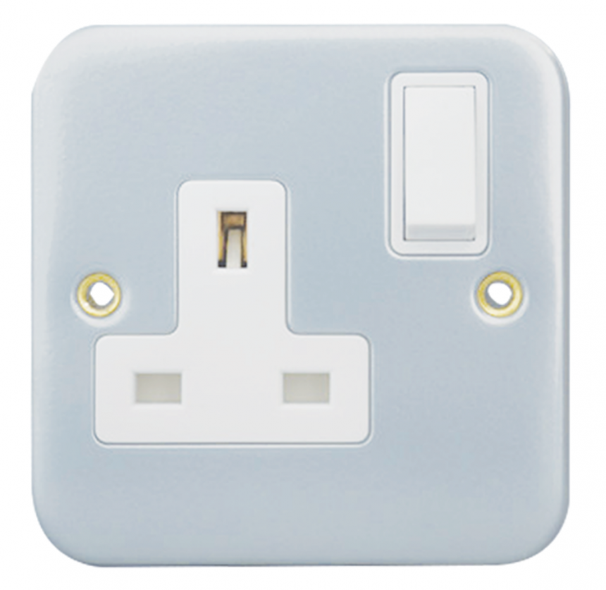RR 13A 1 Gang Metal Clad Single Switched Socket Outlet-W3001-MC | BINJA
