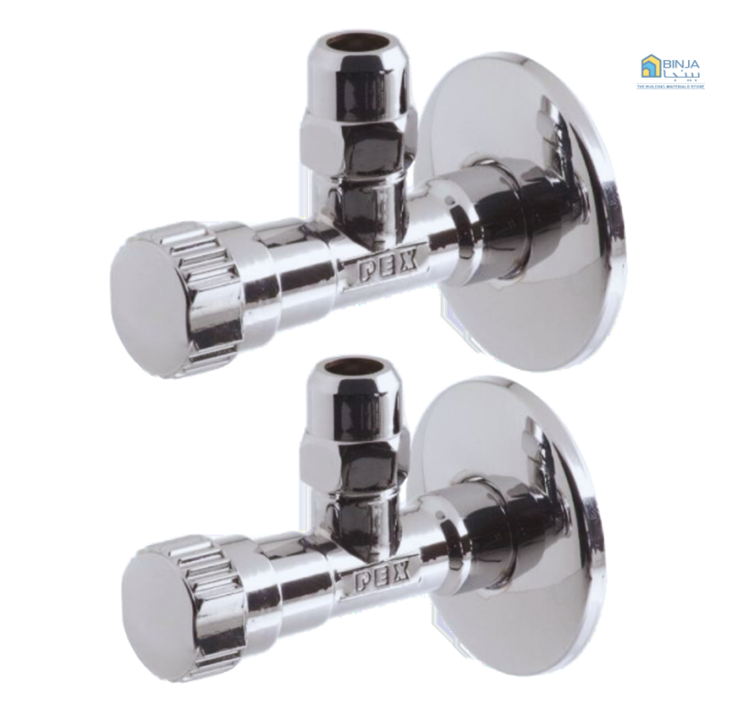 PEX 229F Angle Valve 1/2" x 1/2" With Flange Pack of 2 - BINJA