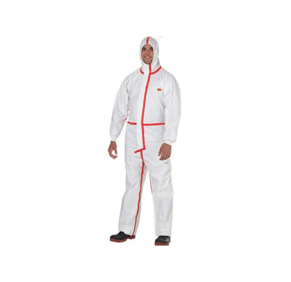 3M™ 4560 Protective Coverall, Large – White/Red - BINJA